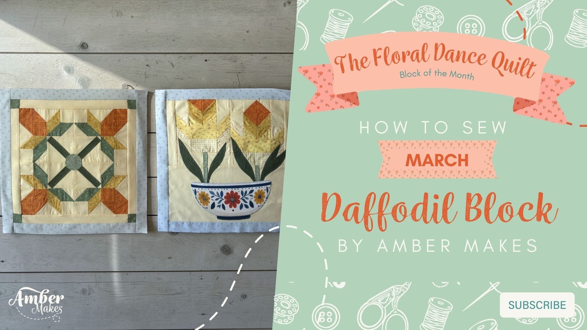 The Floral Dance Quilt Block of the Month - March - The Daffodil Block ...