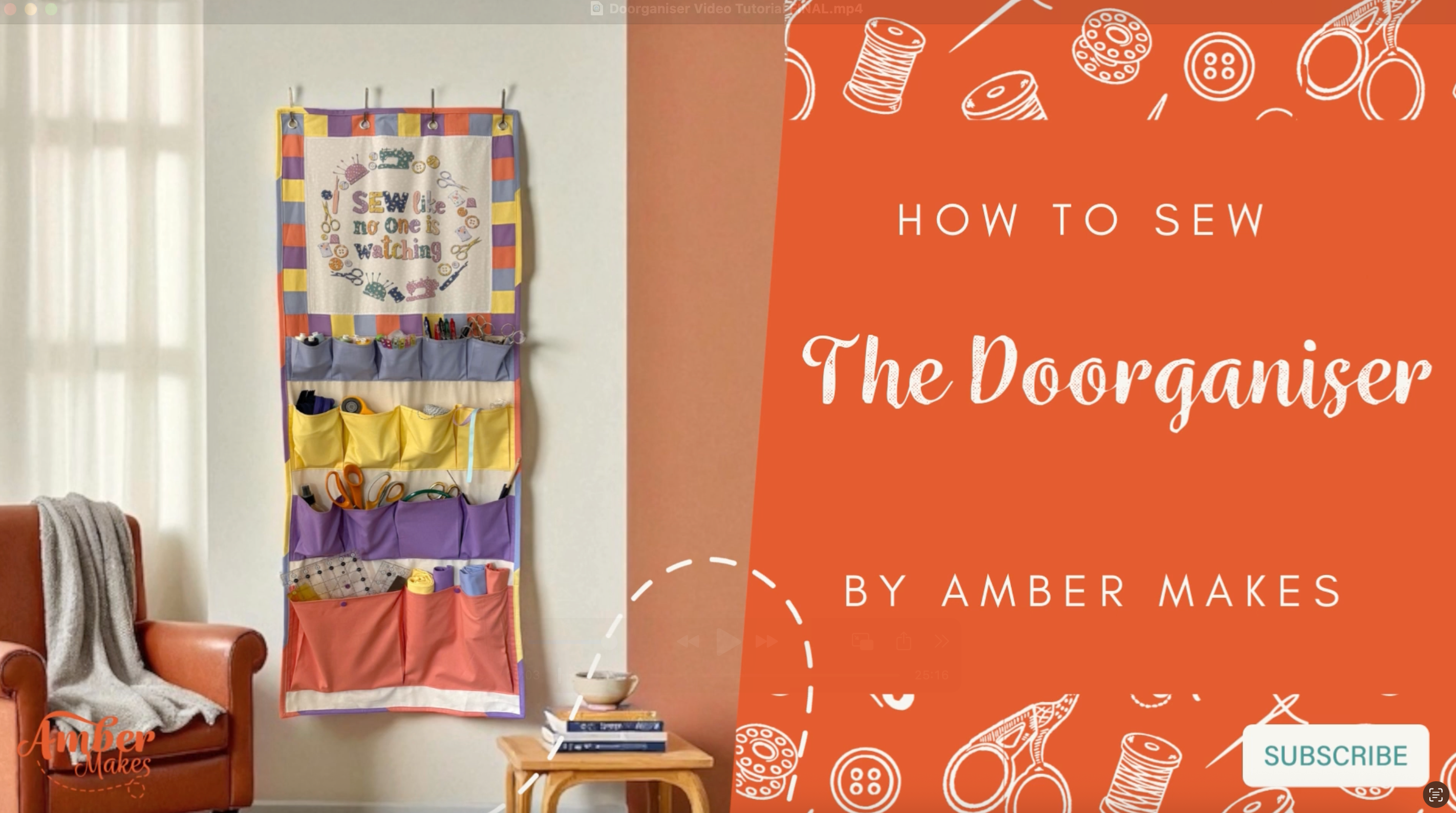 Amber Makes Sewing Tutorial - How to Sew The Doorganiser