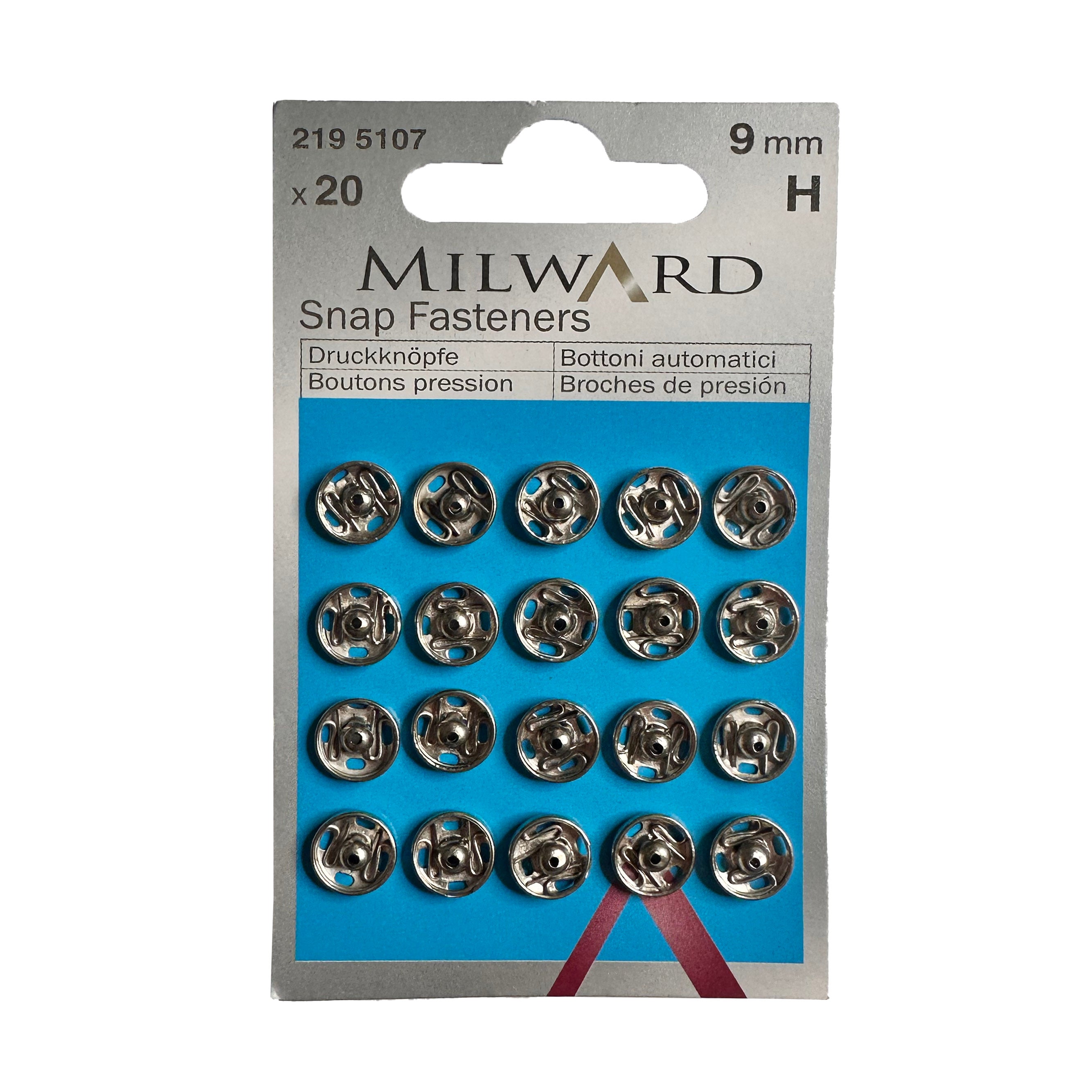 Milward Snap Fasteners: 9MM, Silver, 20 Sets – Amber Makes