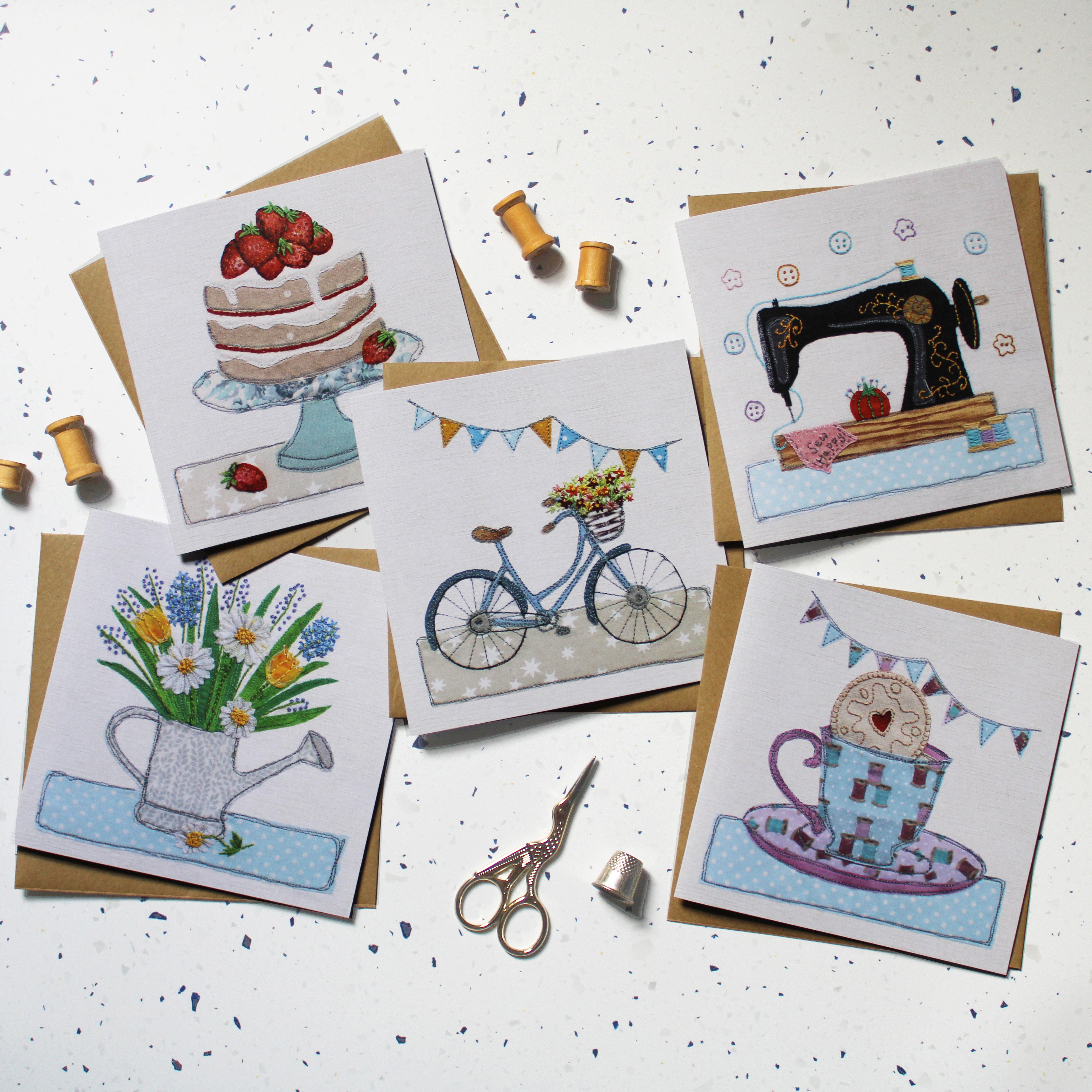 Pack of 5 Sewing Greetings Cards – Amber Makes