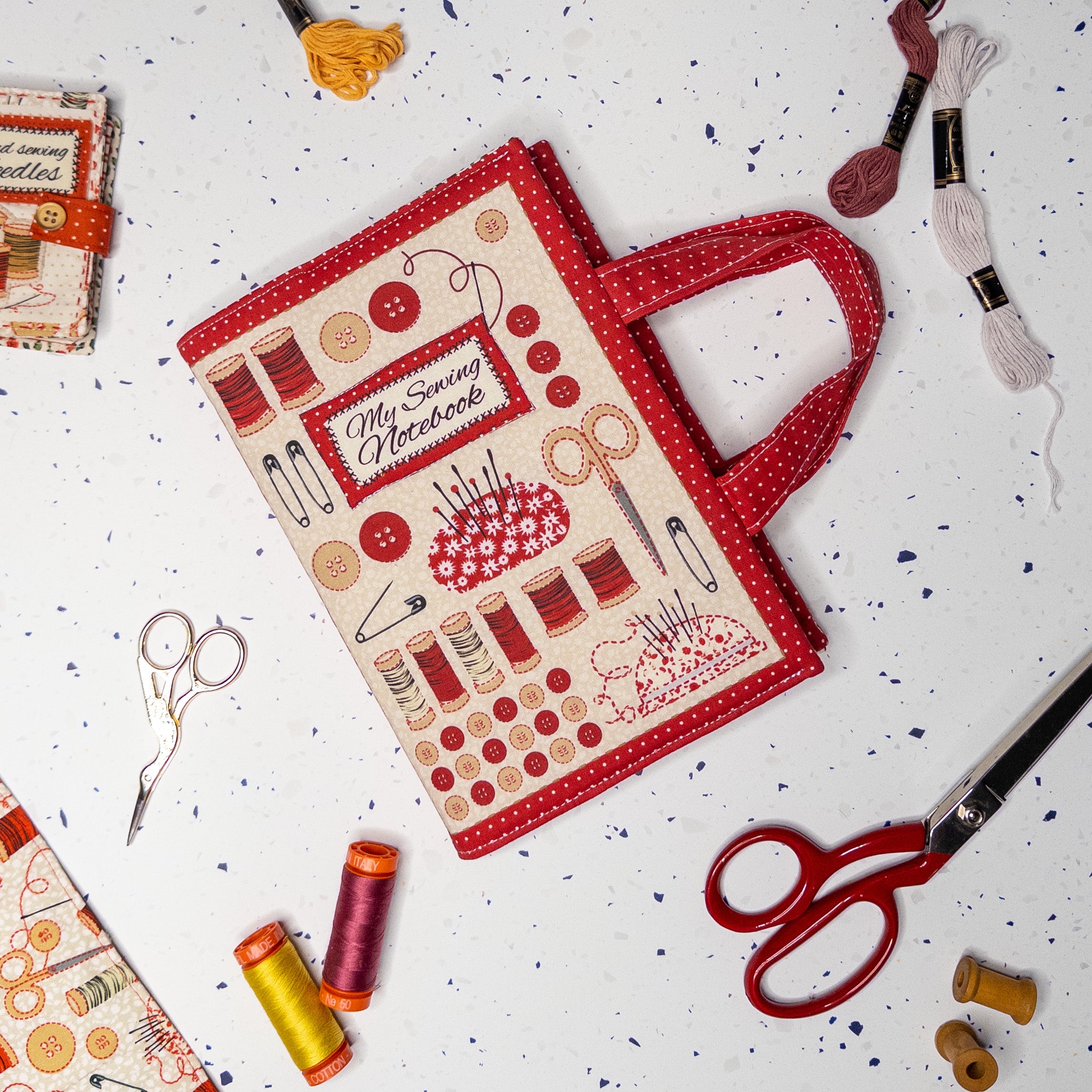 The Book Cover – Redwork Sewing Notes Sewing Kit – Amber Makes